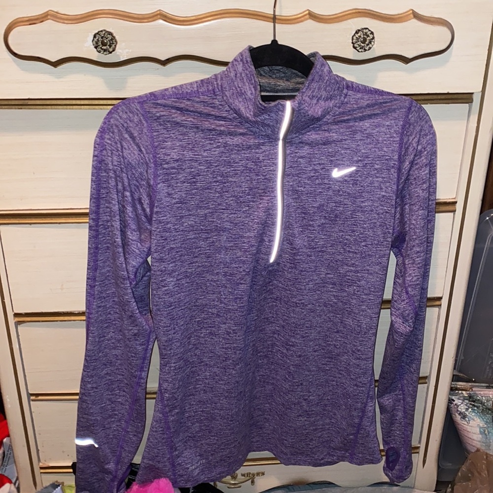 Nike Purple Space Dye Dri Fit Longsleeve Shirt - Gem